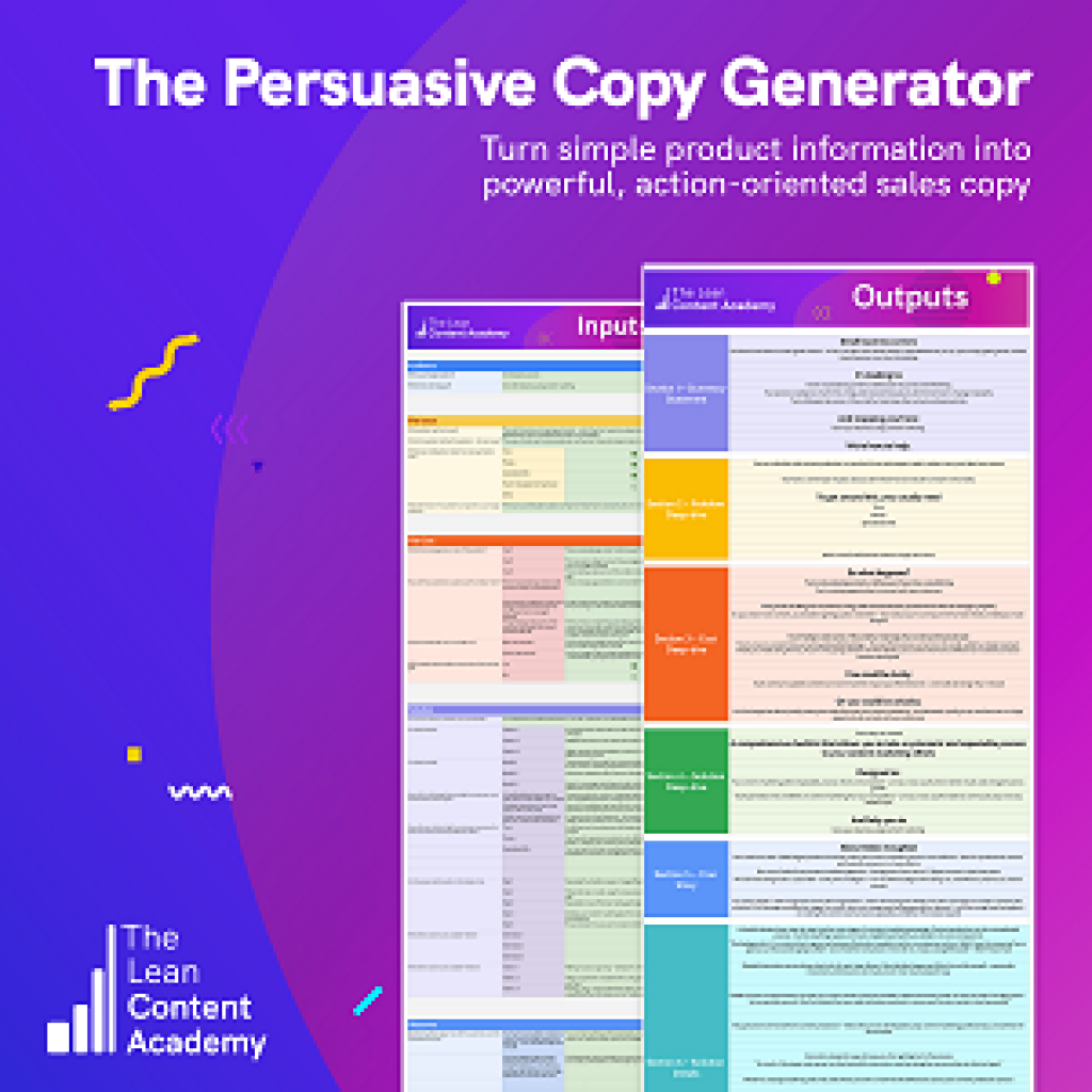 Lean Content Academy - The Social Media Ad Copy Generator - Supporting ...