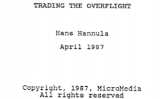 Hans Hannula - Trading the Overflight, $90 (moneytide.com) - Supporting ...