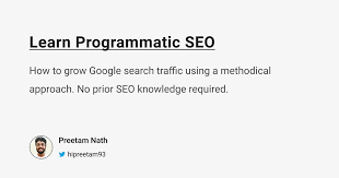 Preetam Nath - Learn Programmatic SEO - Supporting Your Learning and Development