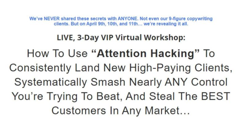 Stefan Georgi - The 3 Day “Attention Hacking” VIP Workshop - Supporting Your Learning and ...