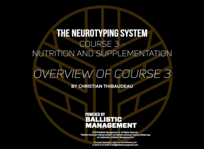 Thibarmy - Neurotyping 3 - Nutrition and Supplementation Course ...